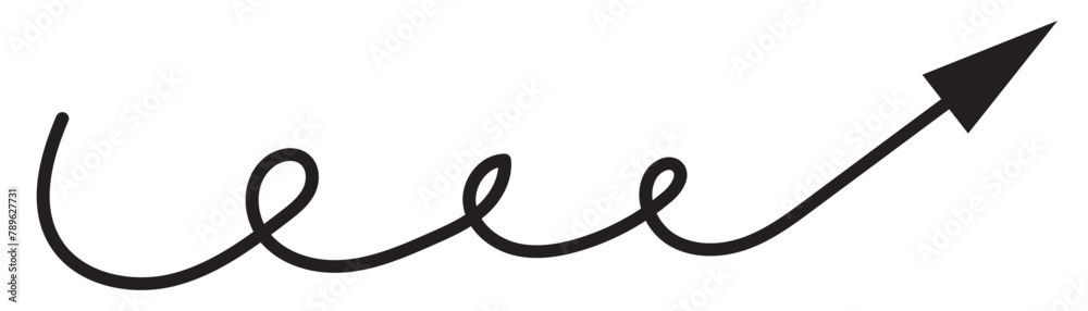 linear hand drawn arrow icon. Funny vector black and white arrow icon ...