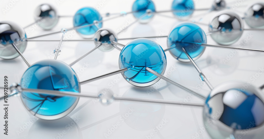 Stock-Illustration „Science, innovation and 3d molecule of water, atom ...