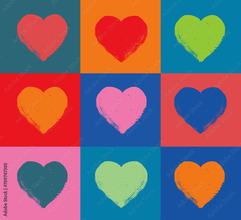 Love hearts pattern Stock Illustration | Adobe Stock