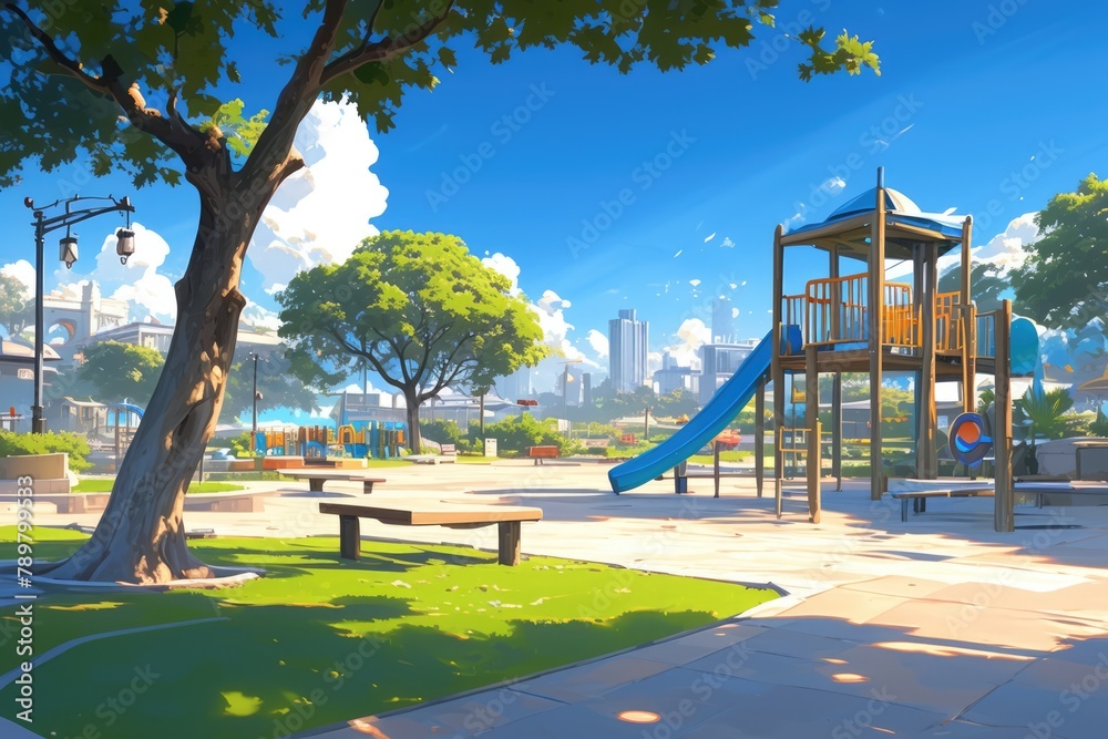 kids playground, background,scenery Stock Illustration | Adobe Stock