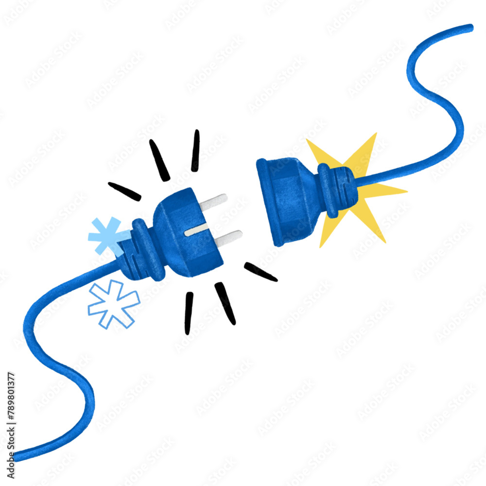 Blue electrical plugs png, transparent background Stock Photo | Adobe Stock