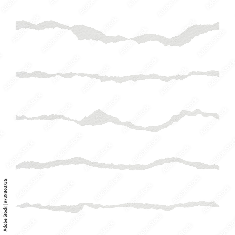 White ripped paper png element clipart, textured border set on ...