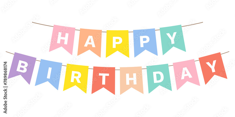 Png happy birthday banner clipart, celebration sticker design Stock ...