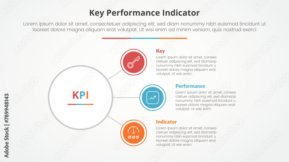 KPI key performance indicator model infographic concept for slide ...