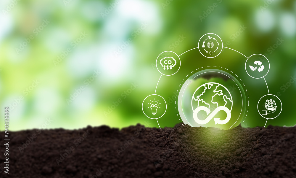 Circular economy and sustainability strategies concept. The sustainable solutions for reducing ...