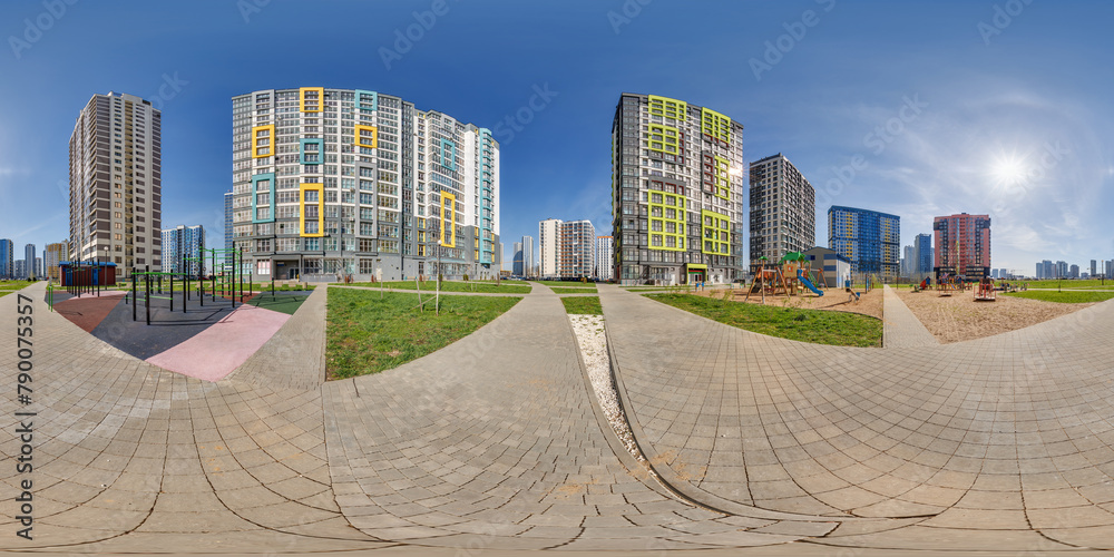 hdri panorama 360 near skyscraper multistory buildings of residential ...