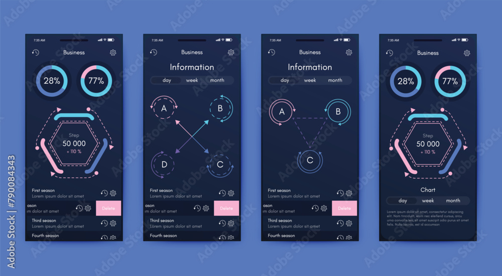 Vector graphics infographics with mobile phone. Template for creating ...