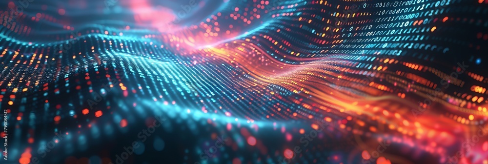 Big data analysis abstract background featuring cascading data streams ...