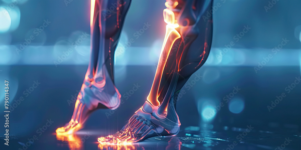 Illustration Stock Shin Splint Strain: The Leg Pain and Swelling ...