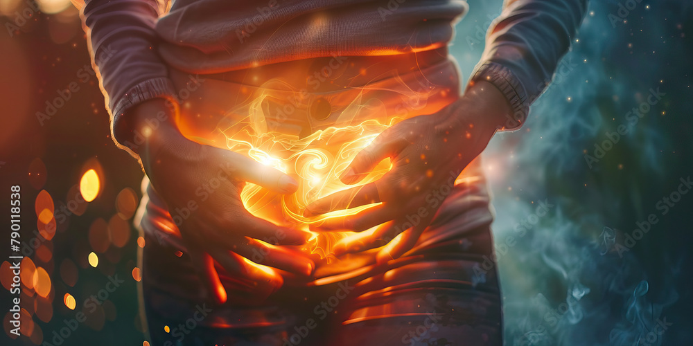 Stock-Illustration „Diverticulitis Distress: The Abdominal Pain and ...
