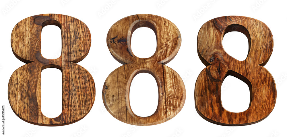 Ilustrace Pack of a alphabet number 8 Letter on Transparent Background ...
