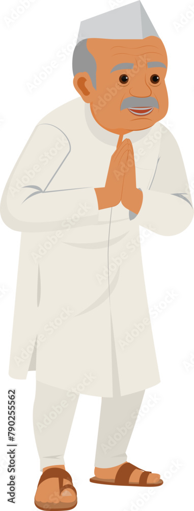 Indian senior politician showing namaskar Stock Vector | Adobe Stock