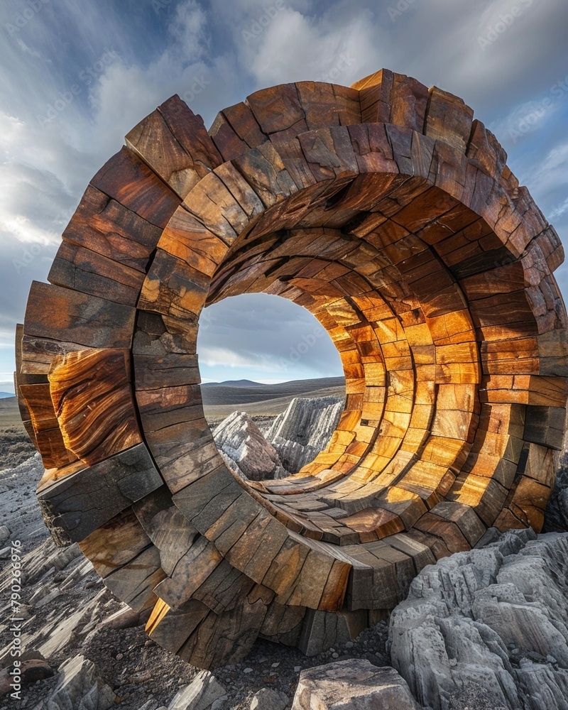 Land Art Intrigue Unique Side View of Massive Creation in Natural ...