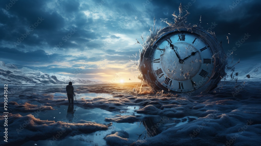 Time travel Technology Background with Clock concept and Time Machine ...