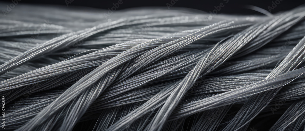 Top down, extreme close up of polypropylene multifilament micro fibers ...