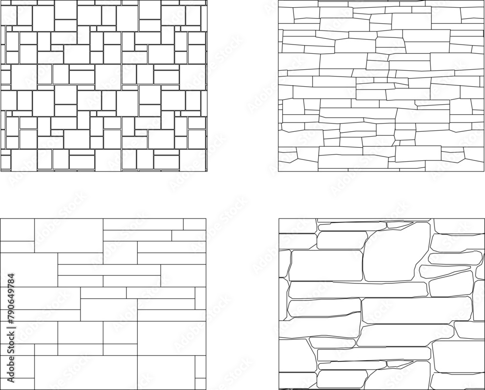 Vector sketch illustration of brick wall plastering texture design ...