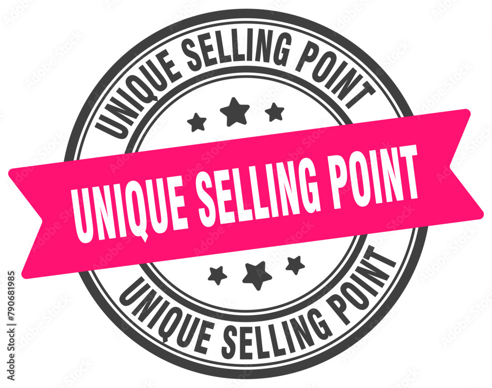 unique selling point stamp. unique selling point label on transparent ...