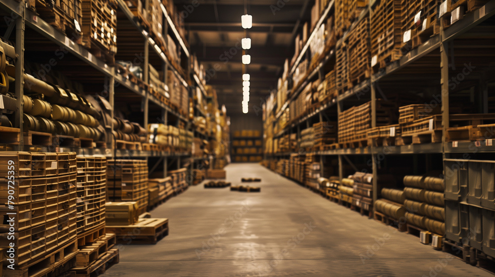 Inside a massive military warehouse, rows of neatly stacked artillery ...