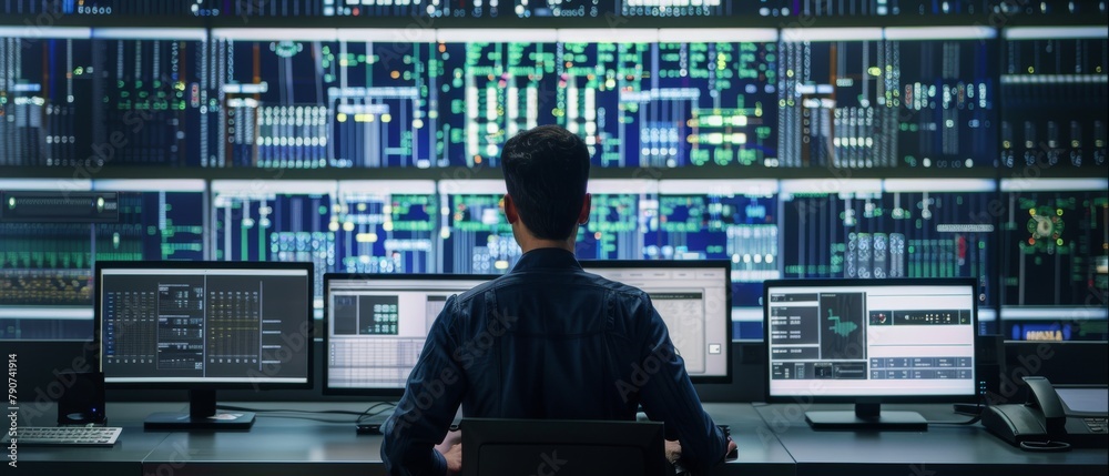 Various screens displaying technical information in the System Control ...