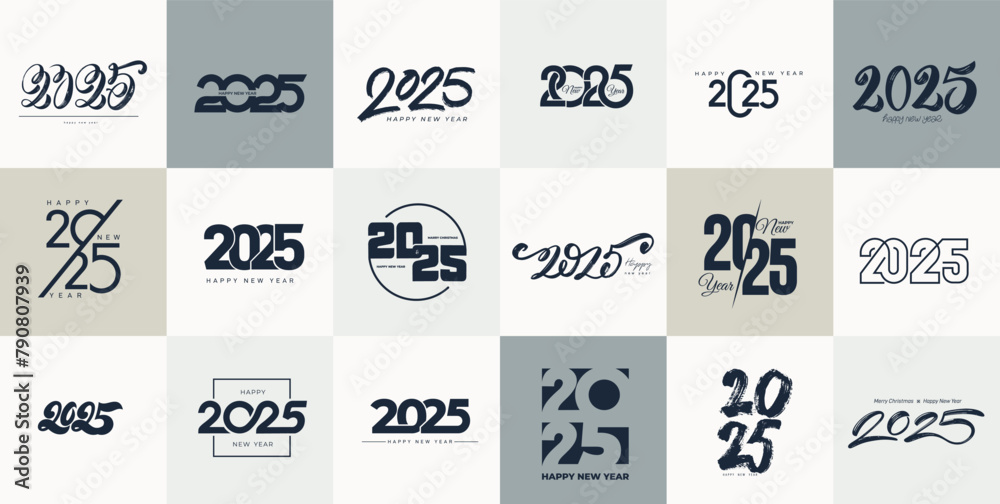 Trend collection of 2025 number design template. 2025 symbols New Year ...