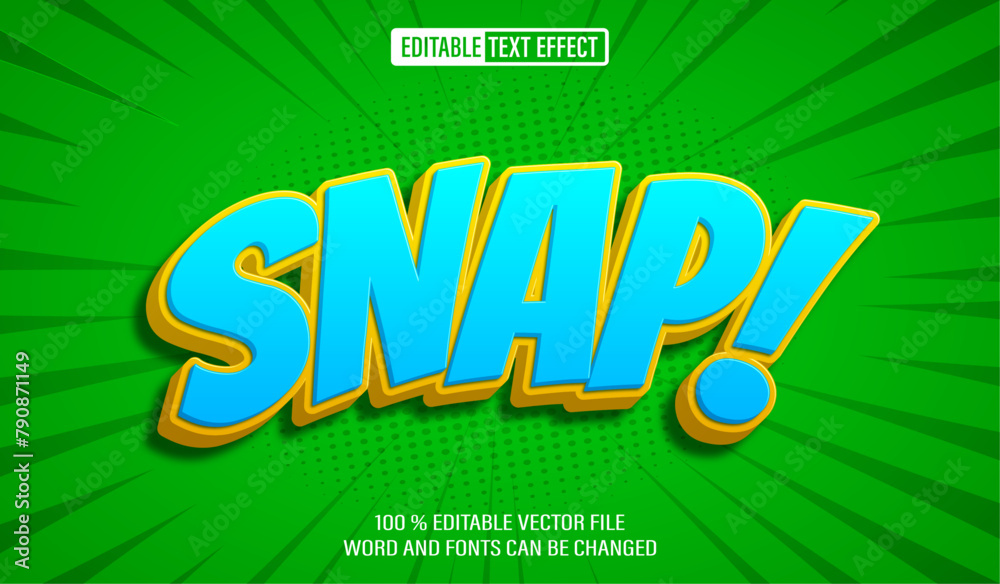 Editable 3d text style effect - Snap Comic Cartoon text effect Template ...