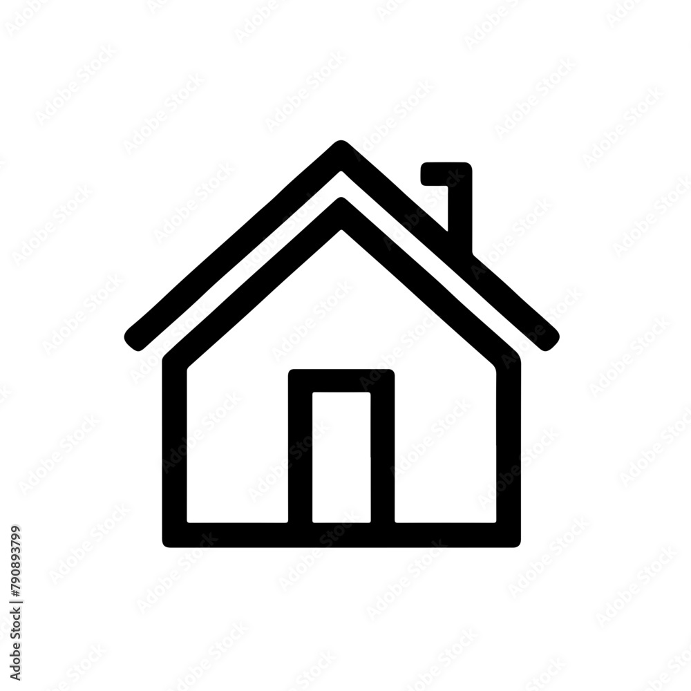 home as a simple single icon logo outline silhouette, vector ...