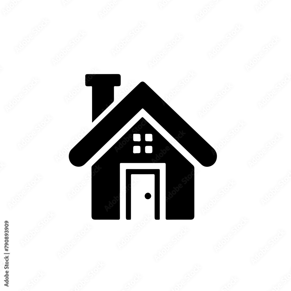home as a simple single icon logo outline silhouette, vector ...