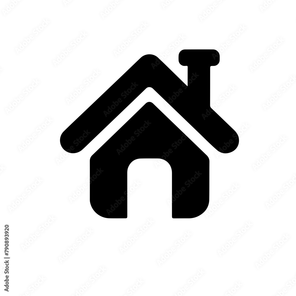 home as a simple single icon logo outline silhouette, vector ...
