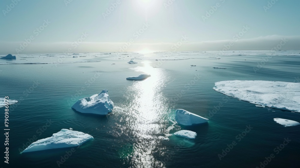 Stock-Illustration „Aerial footage of coastal regions flooded by ...