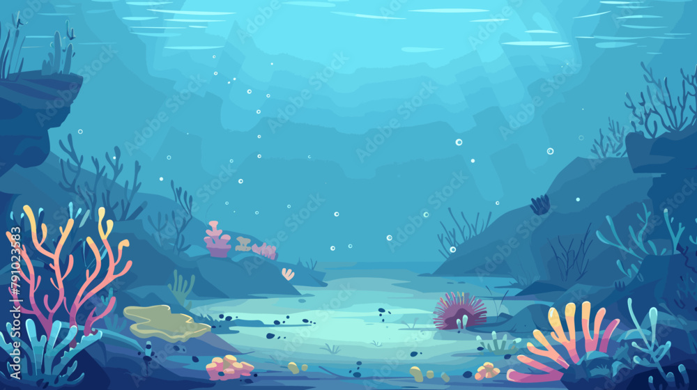 ocean underwater copy space empty background vector cartoon ...
