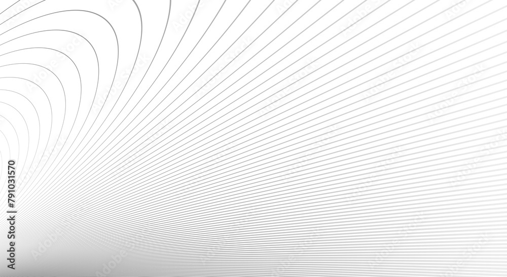 Light grey lines in 3D perspective vector abstract background, dynamic ...