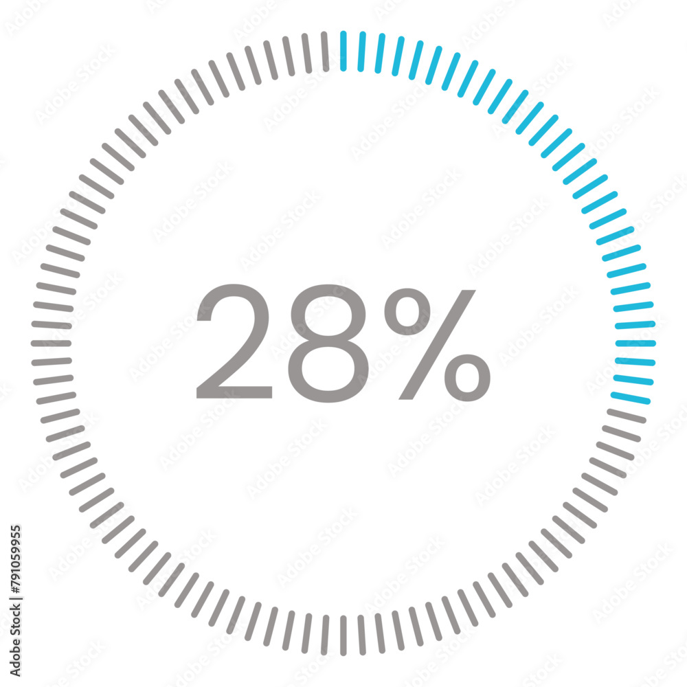 28% Loading. 28% circle diagrams Infographics vector, 28 Percentage ...