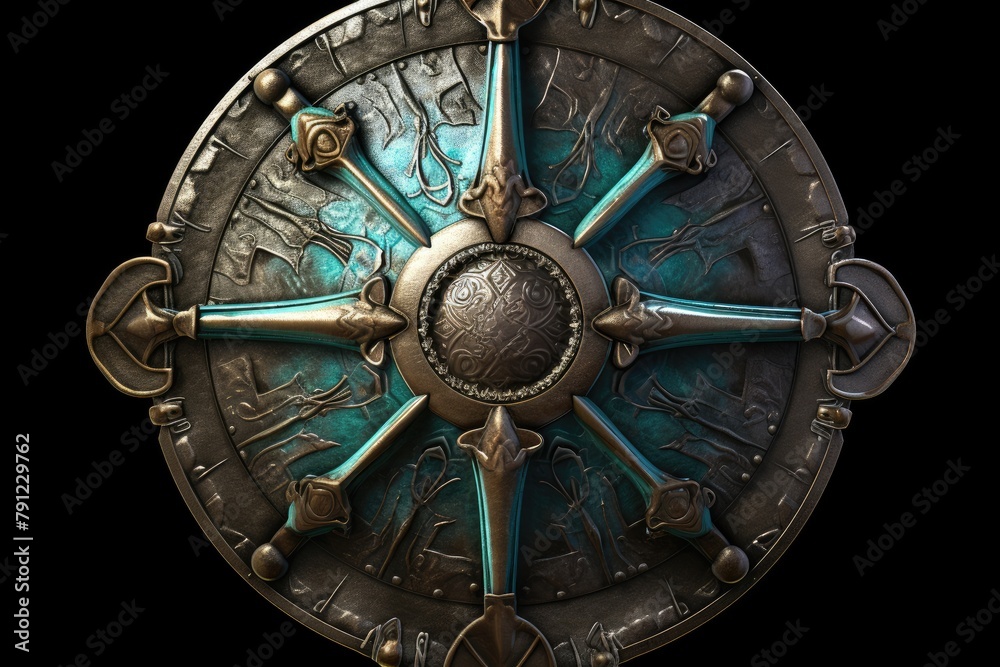 Bronze Shield Boss: Feature the central boss on a bronze shield. Stock ...