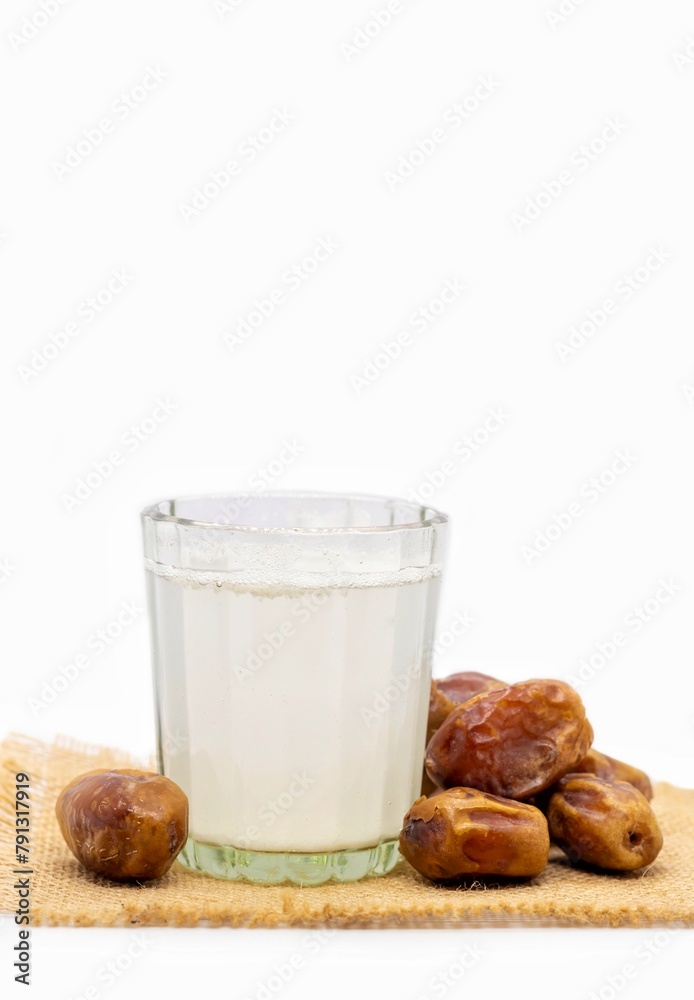 Khejur Ras or Date Palm Tree Juice in Glass with Phoenix Dactylifera ...