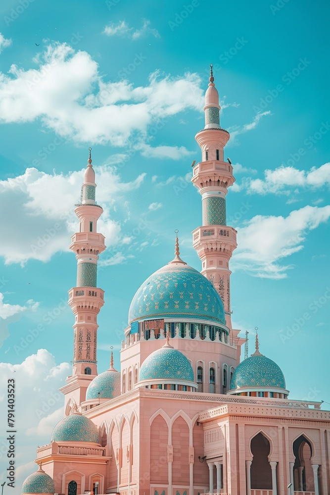 Mosque. An Islamic temple. A place for prayer. Traditional Islamic ...