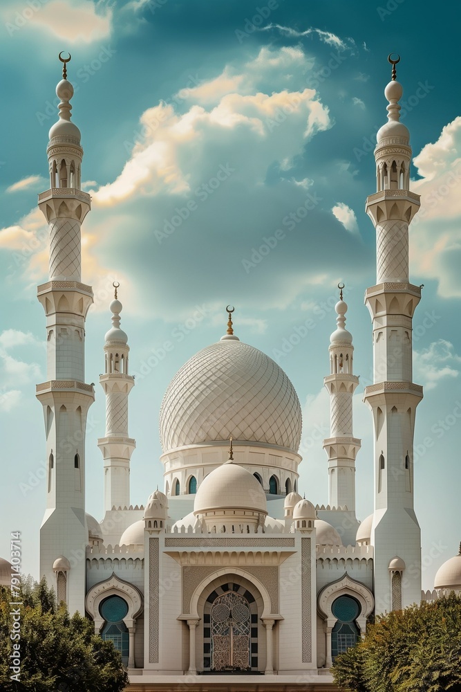 Mosque. An Islamic temple. A place for prayer. Traditional Islamic ...