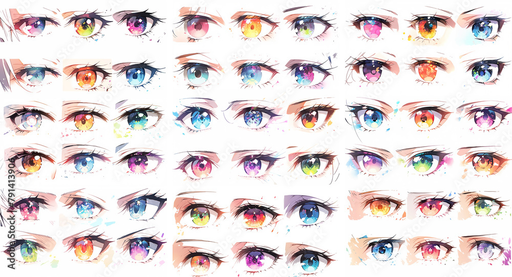 Anime eyes illustration collection professionally designed and colorful ...