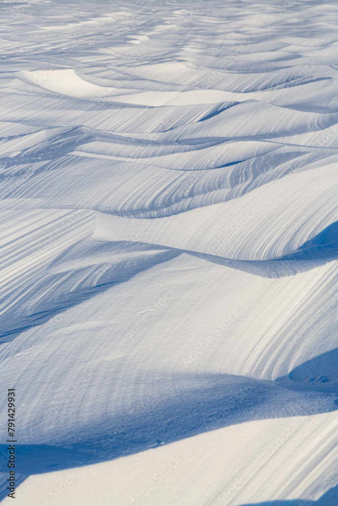 Стоковое фото «Snow texture. Wind sculpted patterns on snow surface ...