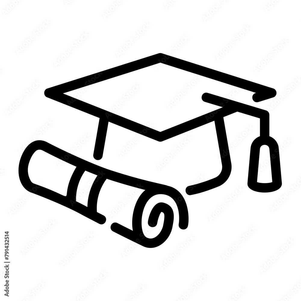 diploma outline icon Stock Vector | Adobe Stock