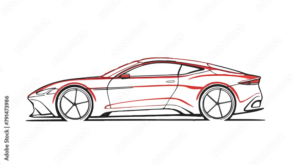 Car line art drawing illustration for book coloring page, Vehicle ...