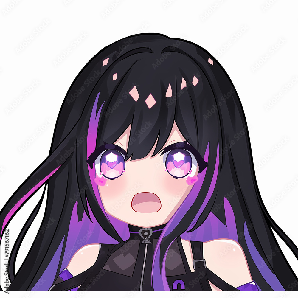 vtuber emotes. vtubers varied expressions. surprise emote Stock ...