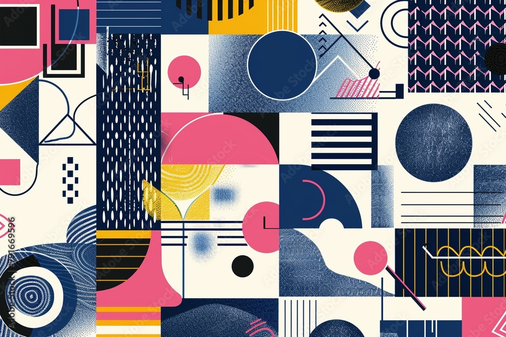 Simple shapes – circles, squares, triangles, and undulating lines ...