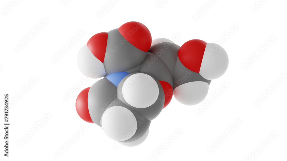clavulanic acid molecule, beta-lactam drug, molecular structure ...