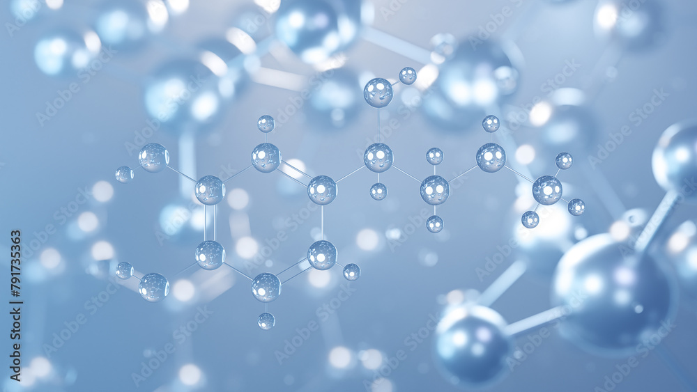 epinephrine molecular structure 3d, adrenaline, structural chemical ...