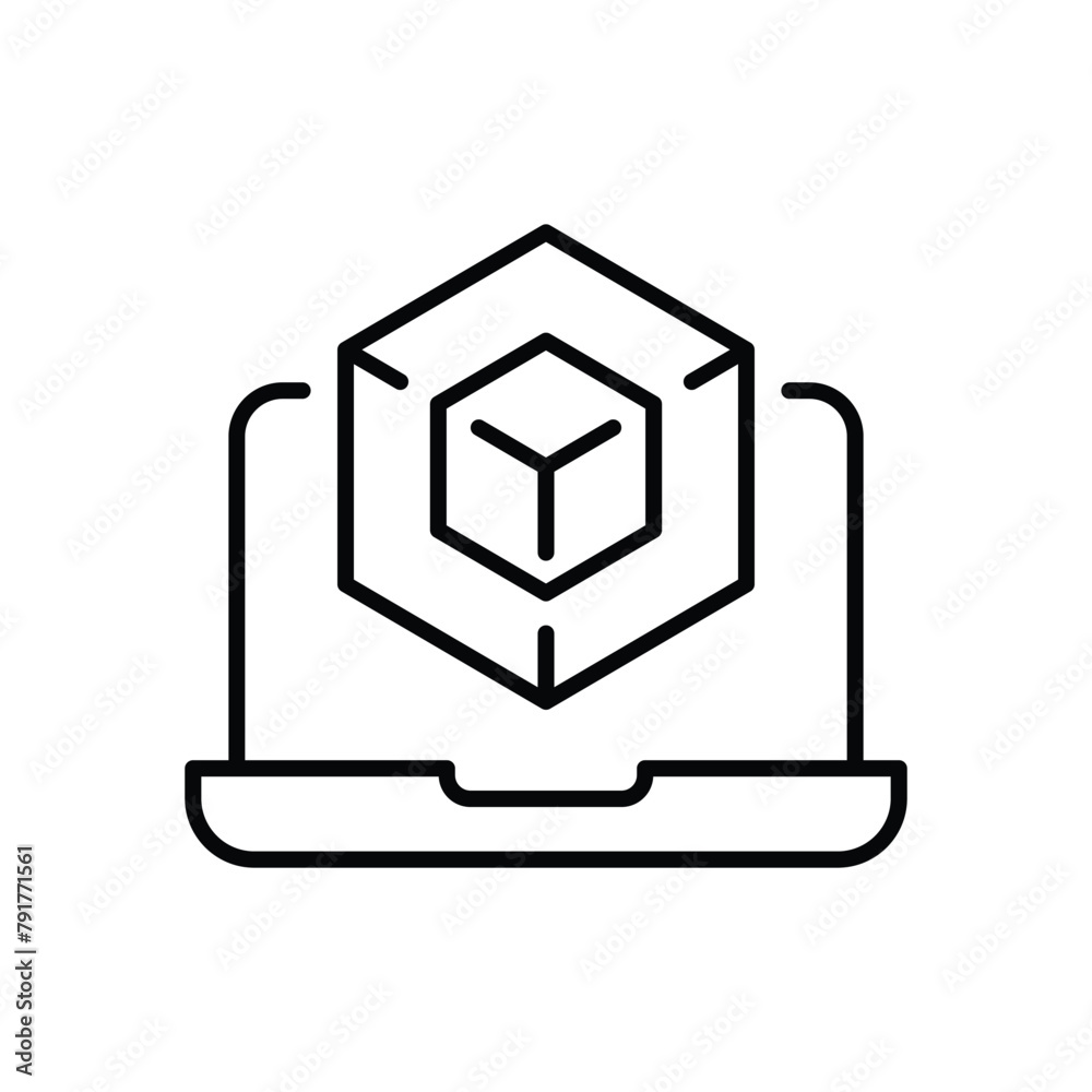 Engineering development icon. Simple outline style. 3d modeling services, estate development ...