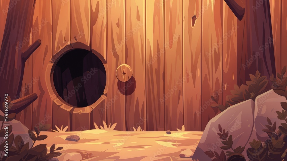 Mouse hole house cartoon illustration. Cartoon illustration of a rabbit ...