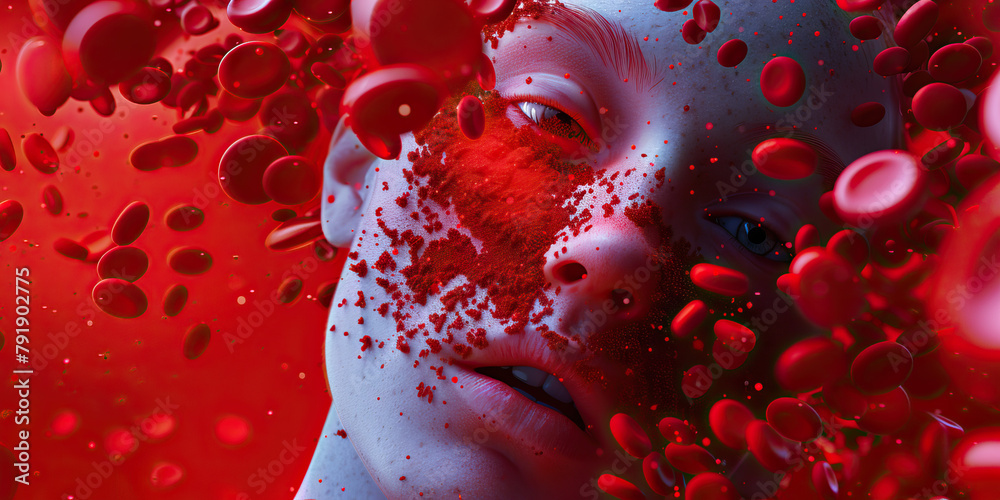 Illustration Stock Anemia: The Fatigue and Pale Skin - Visualize a ...