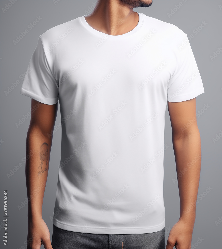 White t-shirt mockup front and back showing different angles of shirt ...