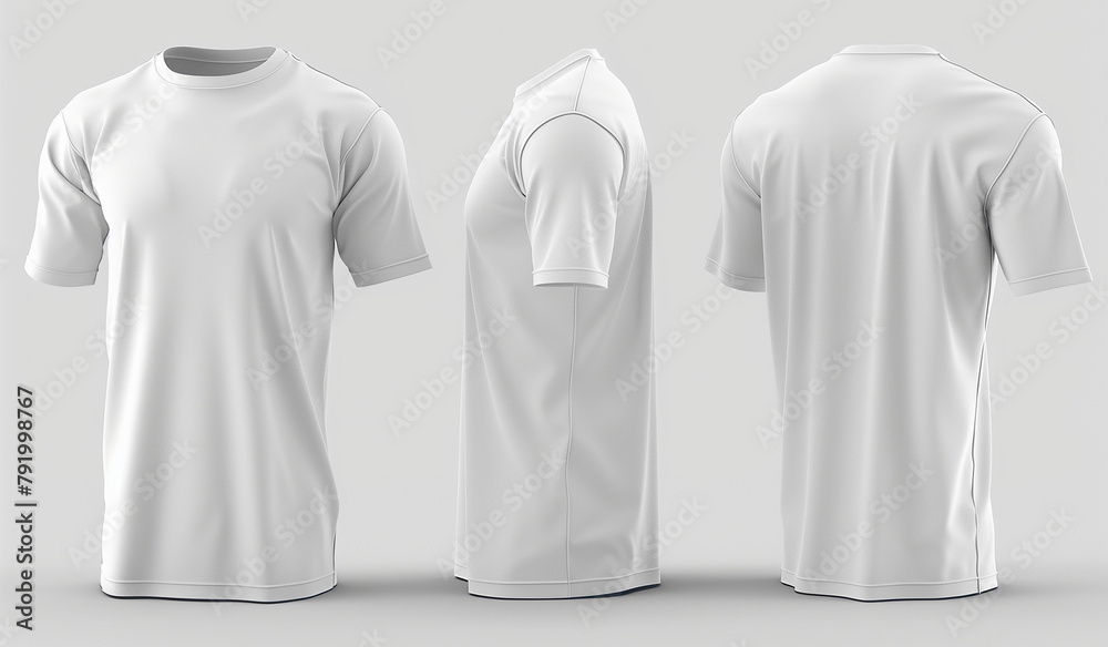 White t-shirt mockup front and back showing different angles of shirt ...