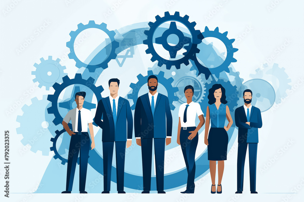 Business graphic vector modern style illustration of business people ...